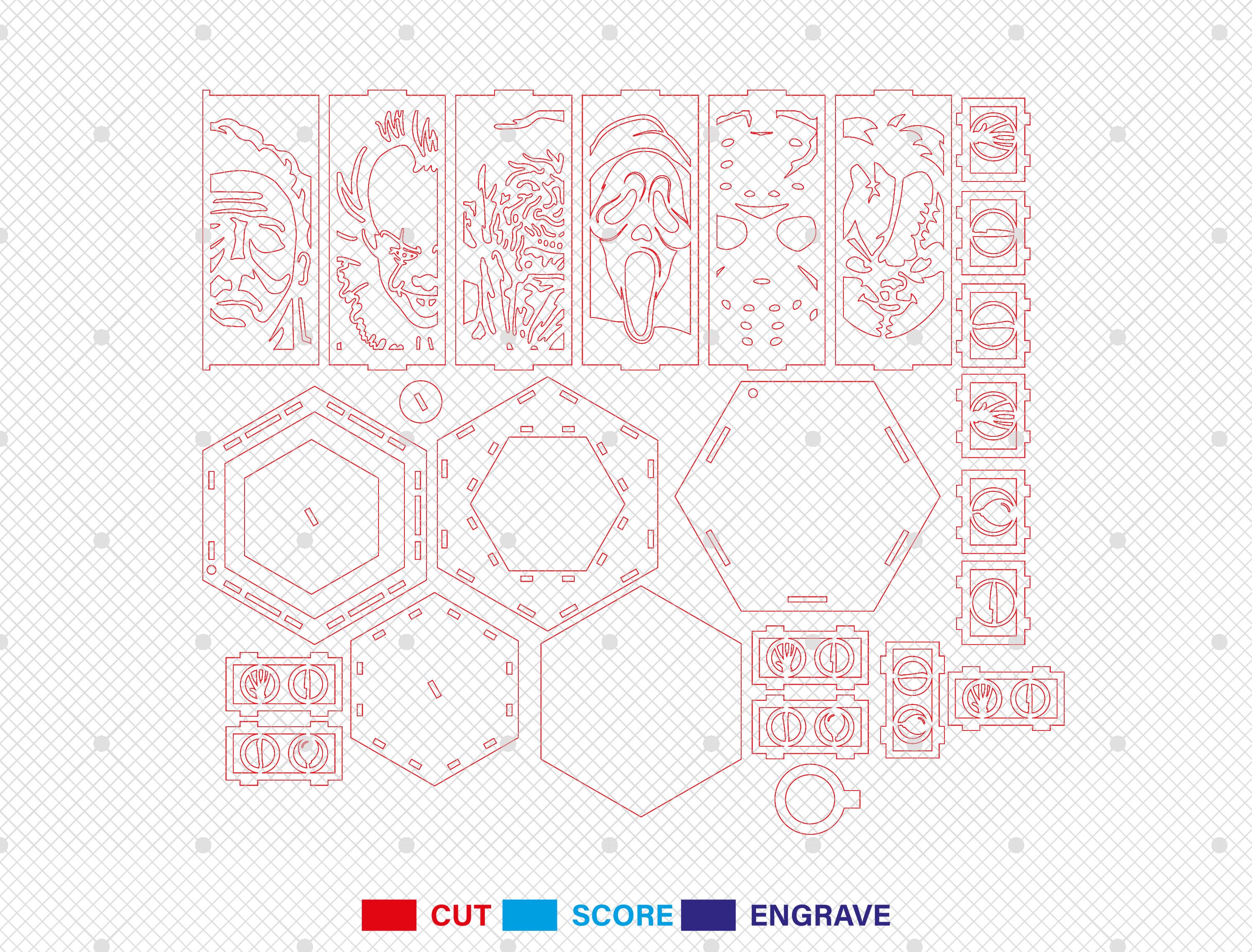 3D Horror Lantern Laser Cut File ,halloween Scene Lantern Svg, Night ...