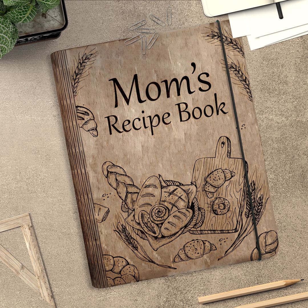 Personalized Recipe Book Cover Svg, Wooden Cookbook Recipes Laser Cut ...