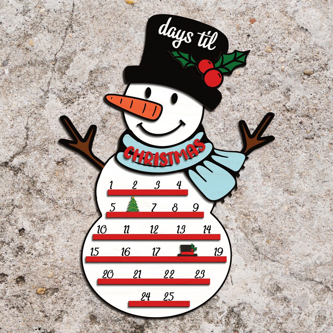 Snowman Countdown Svg, Days Until Christmas Countdown Svg, Countdown ...