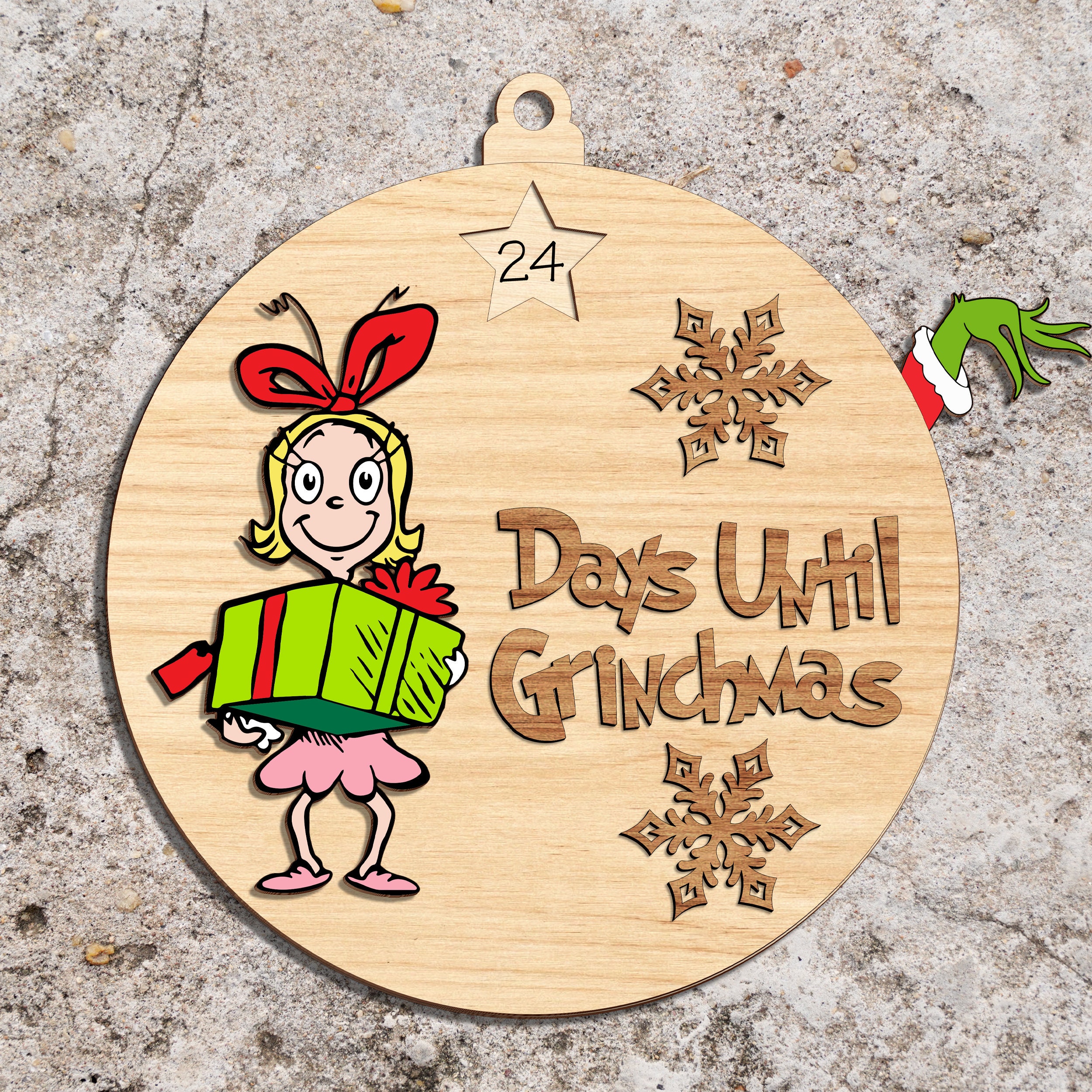 3D Christmas Cartoon Countdown to Christmas Sliding Ornament Svg ...