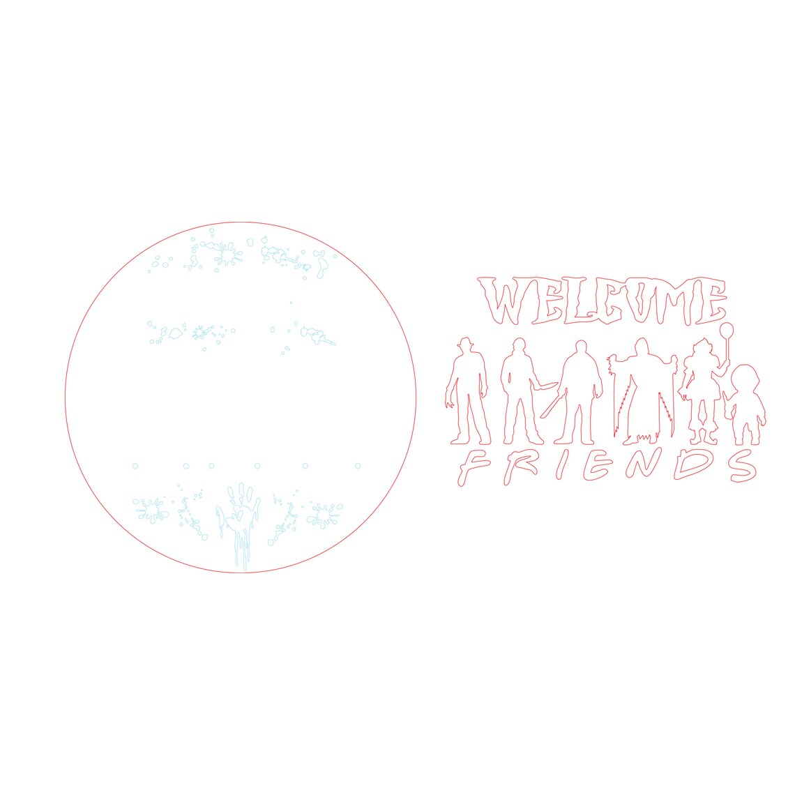 Welcome Horror Friends Door Sign Svg, Halloween Door Sign Svg, Horror ...