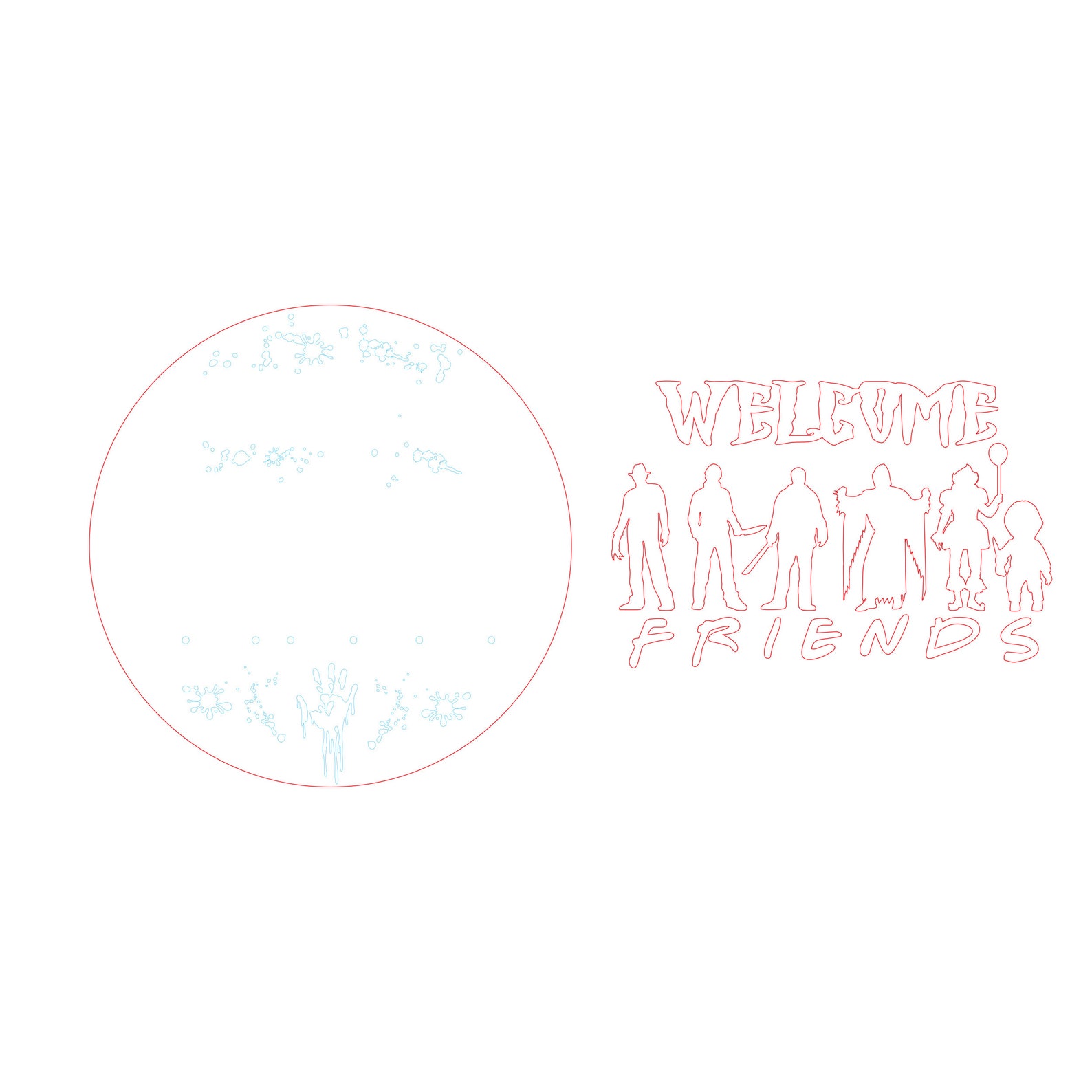Welcome Horror Friends Door Sign Svg, Halloween Door Sign Svg, Horror ...