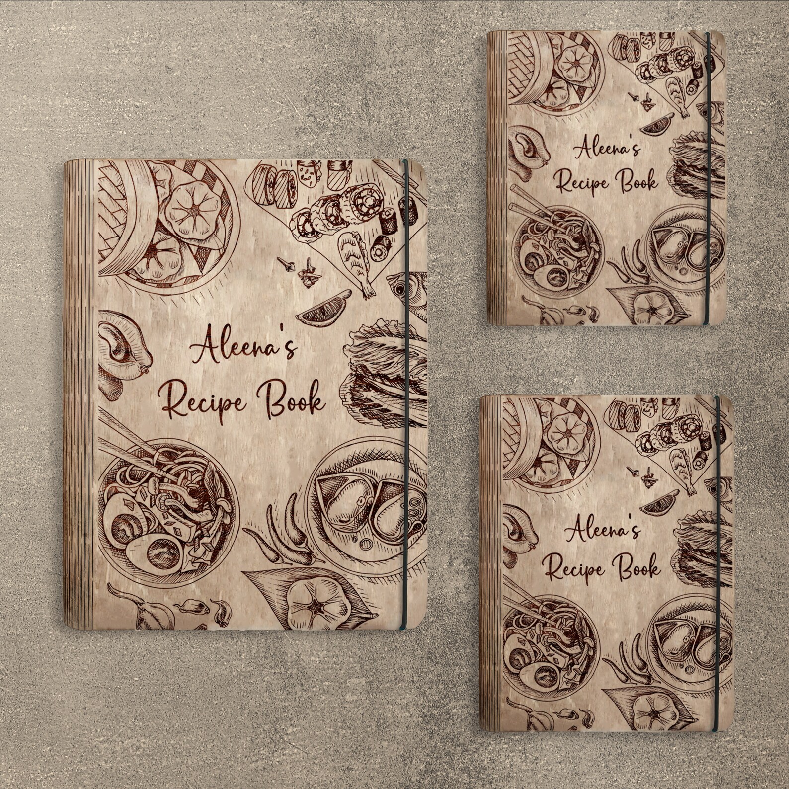 Personalized Recipe Book Cover Svg, Wooden Cookbook Recipes Laser Cut ...