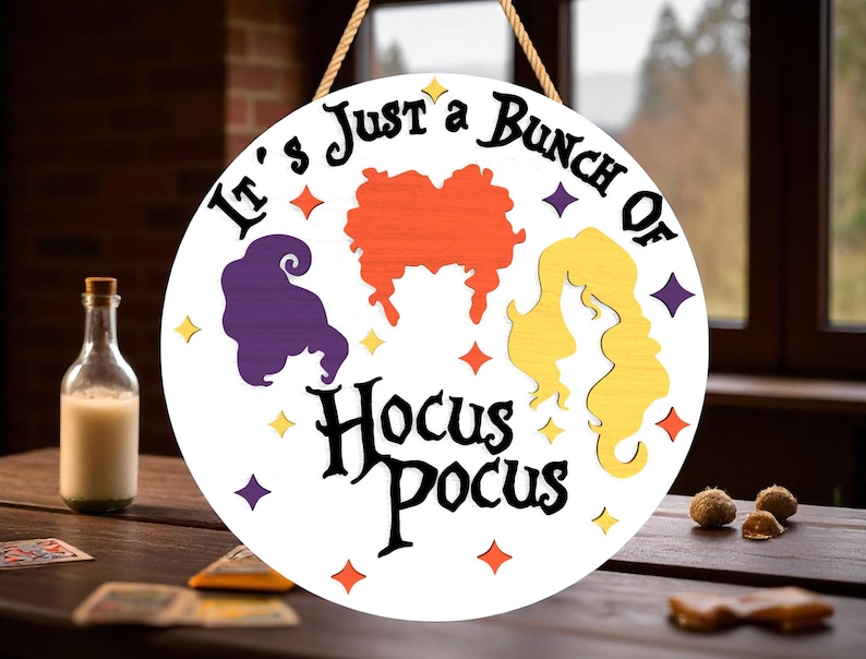 Hocus Pocus Quote SVG for Laser Cut, Funny Halloween Sign File for 3mm ...