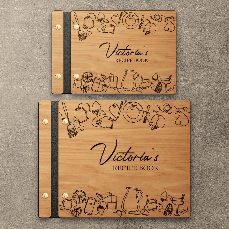 Personalized Recipe Book Svg, Custom Cookbook, Family Cook Book Laser ...