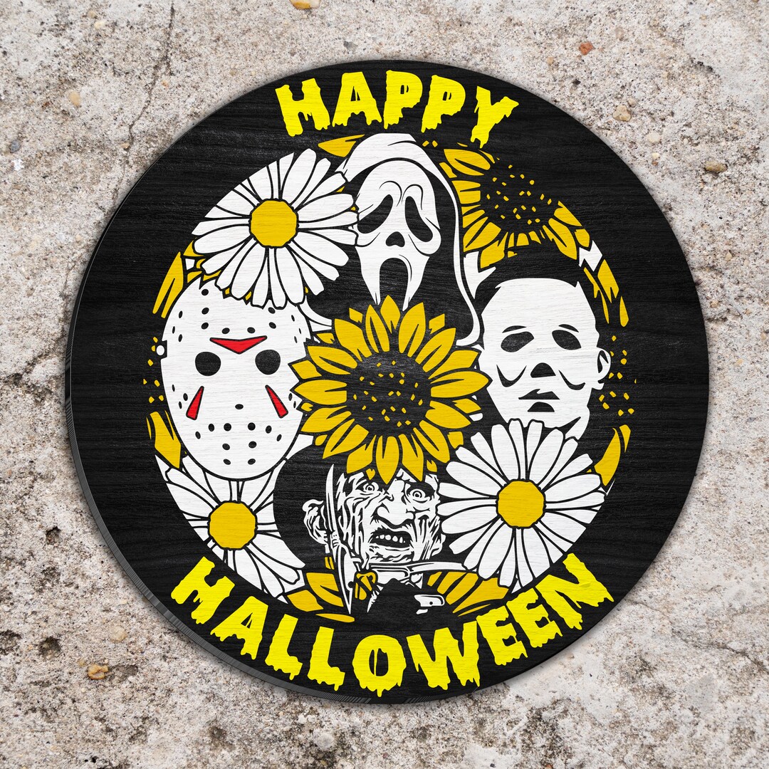 Happy Halloween Horror Door Sign Svg, Halloween Door Sign Svg, Horror ...