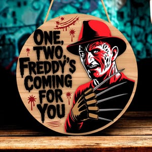 Freddy Krueger SVG Sign, Halloween Horror Round Sign Laser Cut File ...