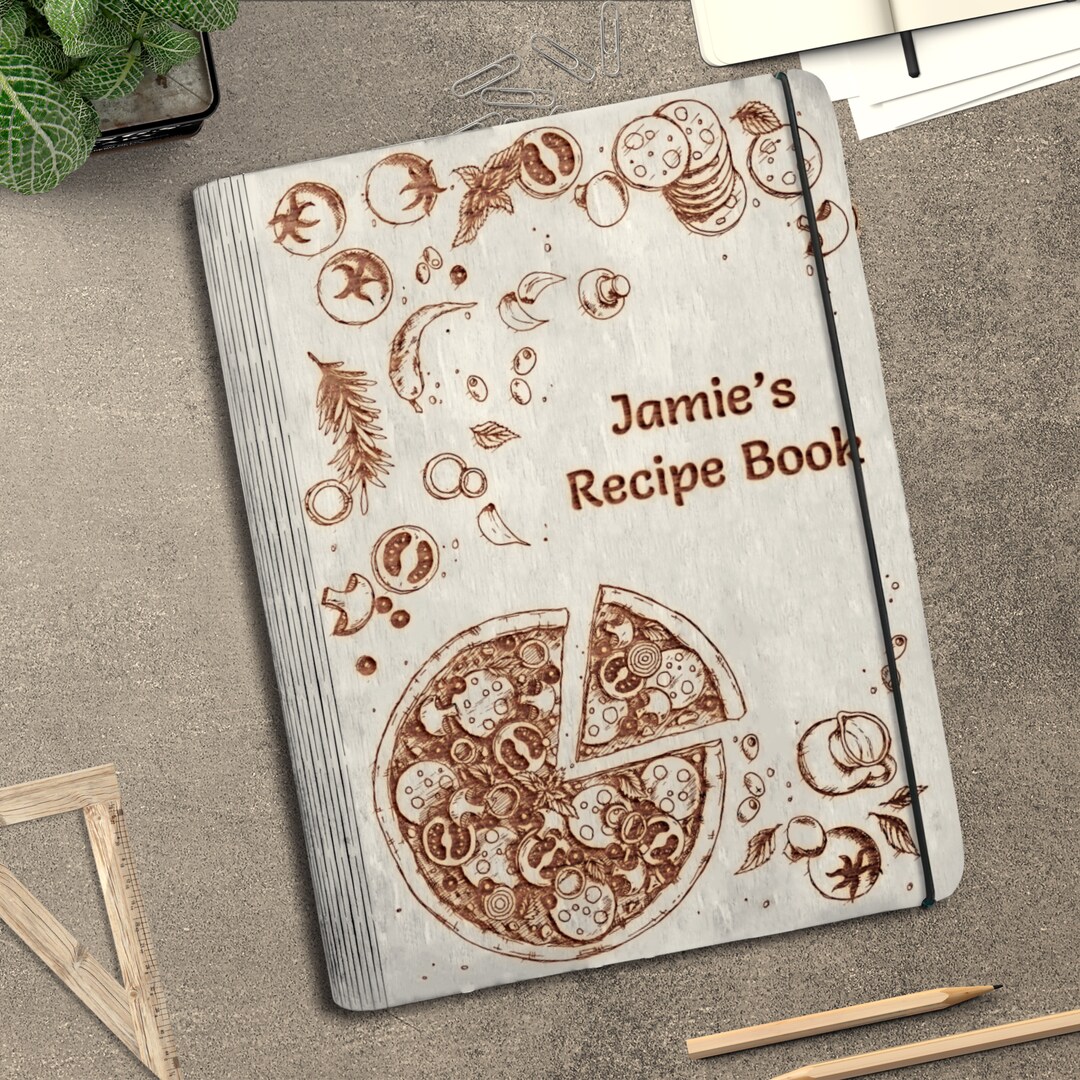 Personalized Recipe Book Cover Svg, Wooden Cookbook Recipes Laser Cut ...
