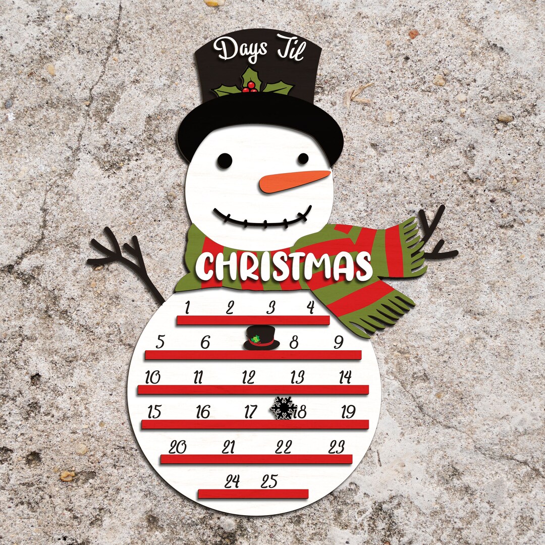 Snowman Countdown Svg, Days Until Christmas Countdown Svg, Countdown ...