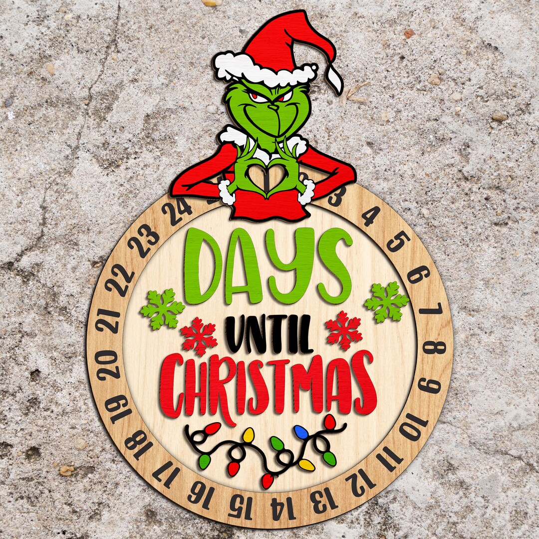 Christmas Cartoon Countdown Svg, Christmas Countdown Svg, Countdown ...