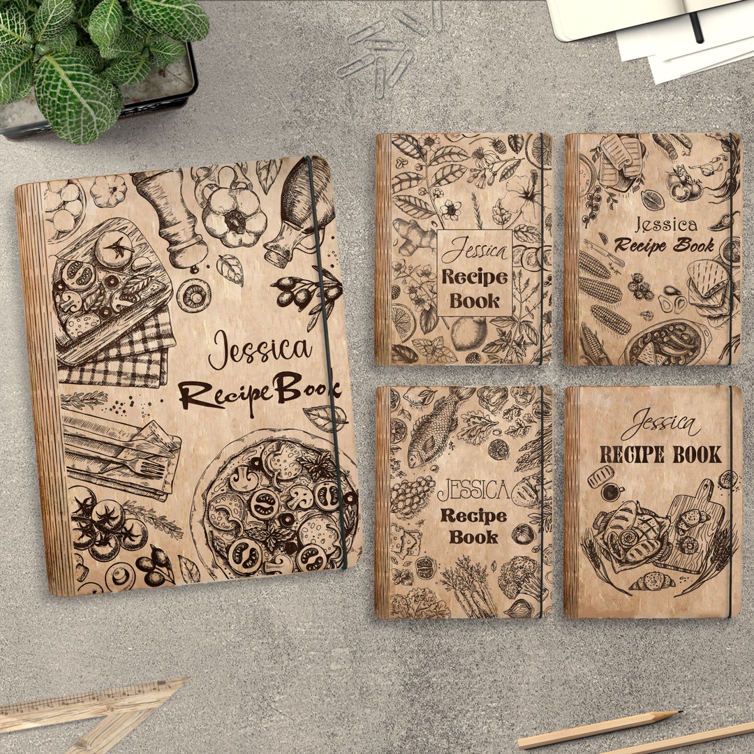 Personalized Recipe Book Cover Svg,wooden Cookbook Recipes Laser Cut ...