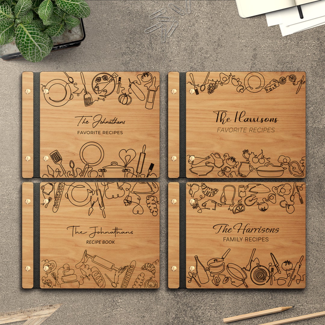 Personalized Recipe Book Svg, Custom Cookbook, Family Cook Book Laser ...