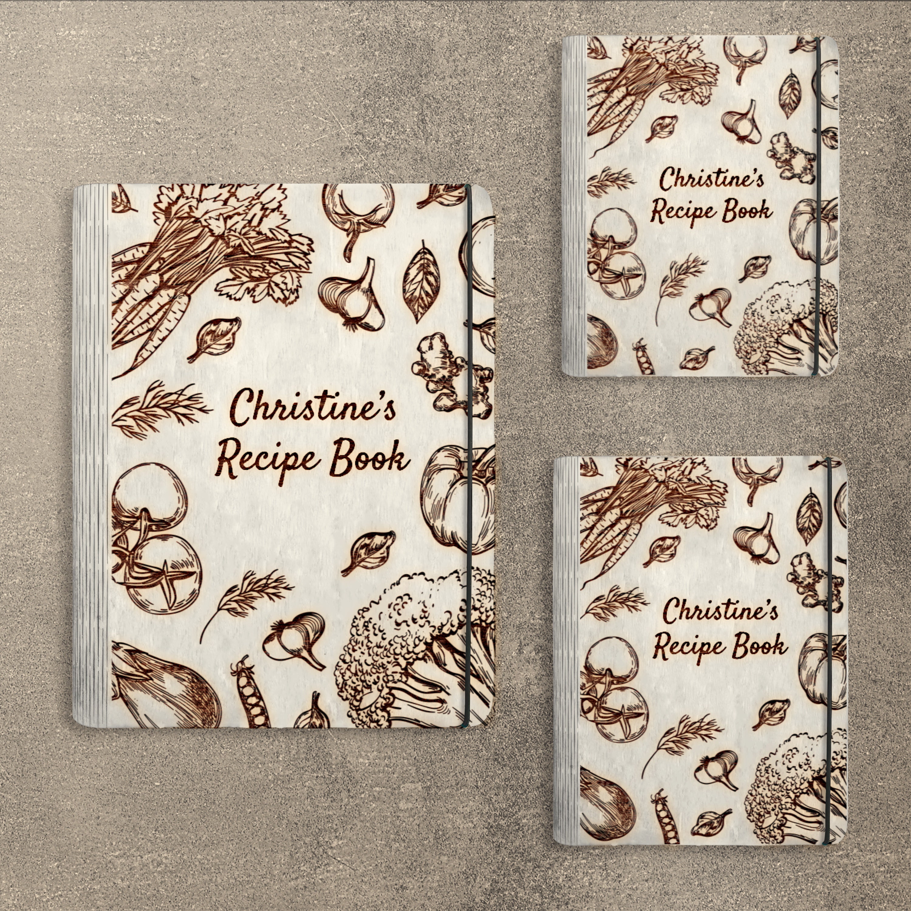 Personalized Recipe Book Cover Svg, Wooden Cookbook Recipes Laser Cut ...