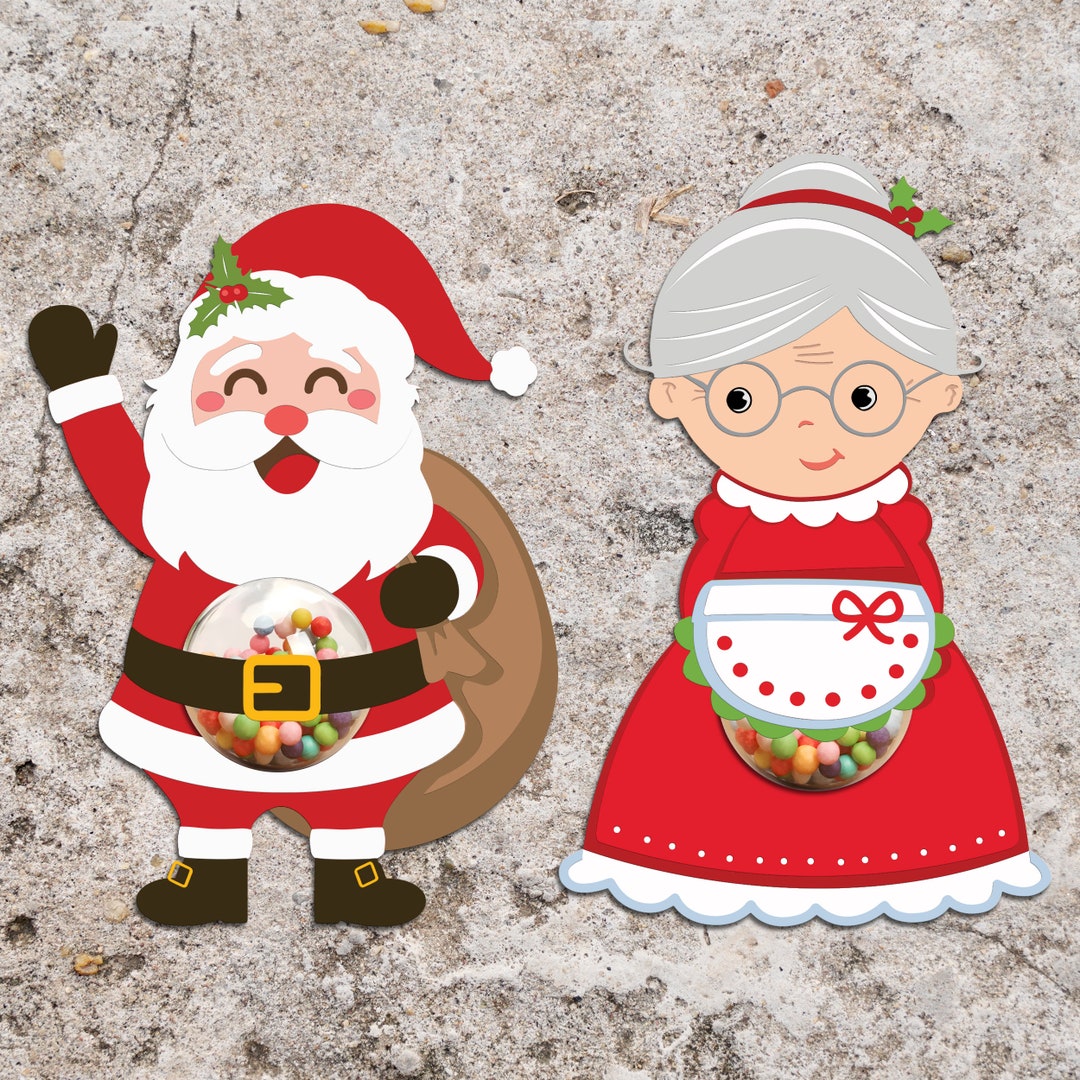 Santa Claus Candy Dome SVG, Mrs Claus Candy Holder SVG, Chocolate ...