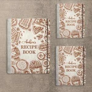 Personalized Recipe Book Cover Svg Wooden Cookbook Recipes - Etsy