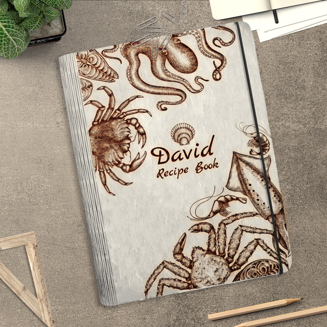 Personalized Recipe Book Cover Svg, Wooden Cookbook Recipes Laser Cut ...