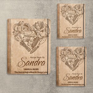 Personalized Recipe Book Cover Svg,wooden Cookbook Recipes Laser Cut ...