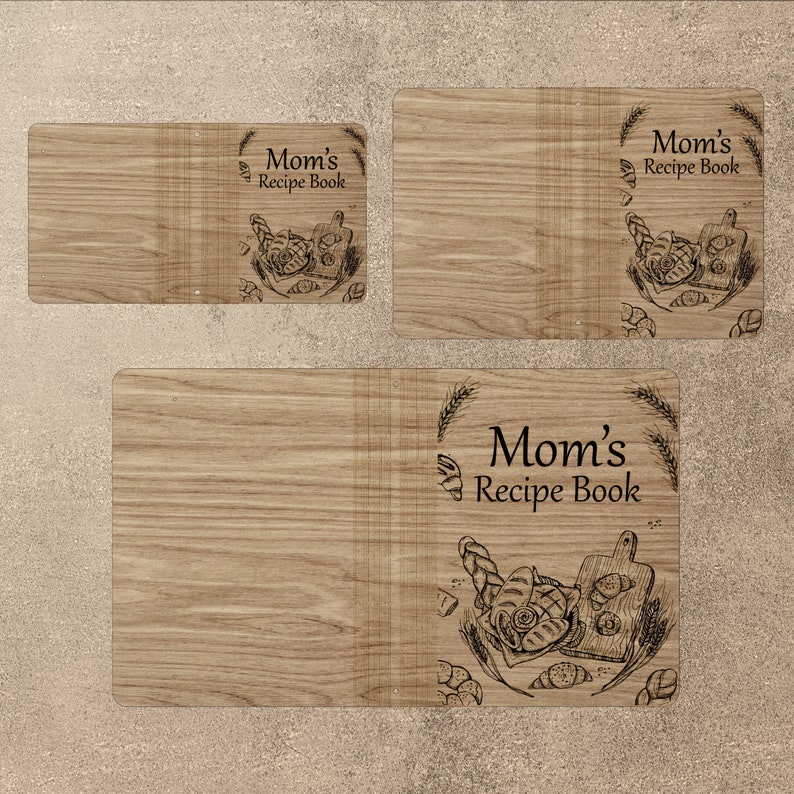 Personalized Recipe Book Cover Svg, Wooden Cookbook Recipes Laser Cut ...