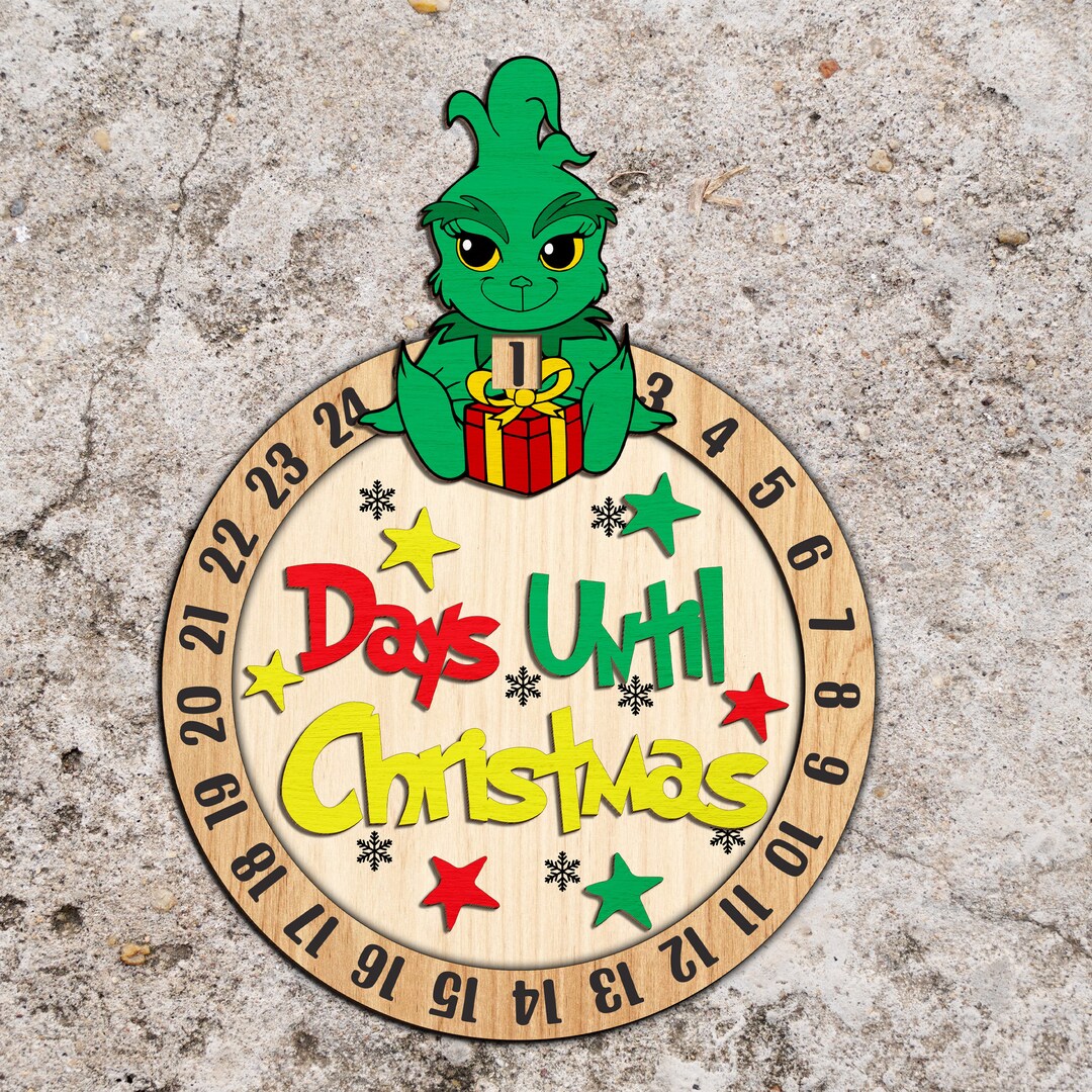 Christmas Cartoon Countdown Svg, Christmas Countdown Svg, Countdown ...