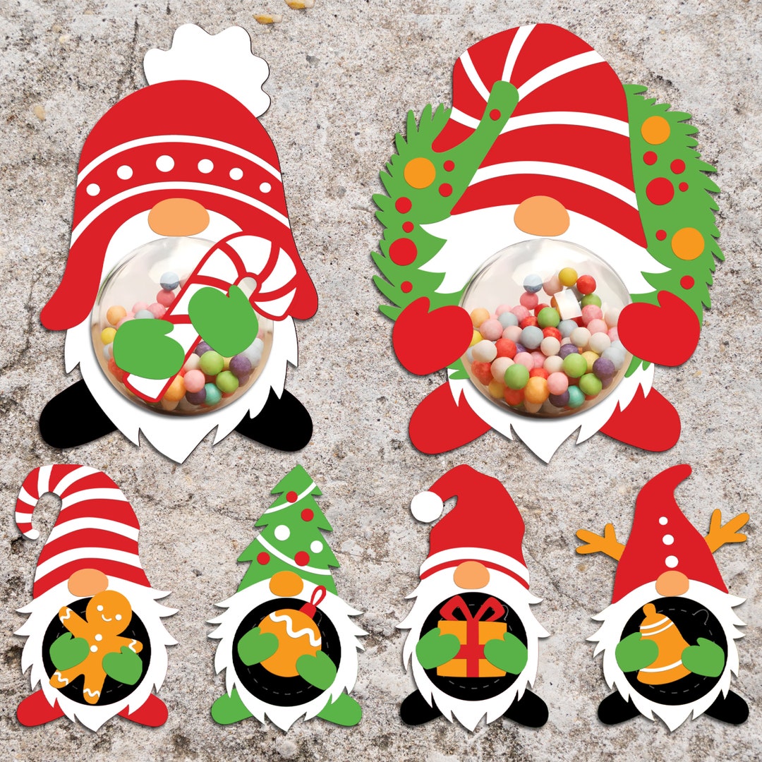 Christmas Gnomes Candy Dome SVG, Christmas Gnome Candy Holder SVG ...