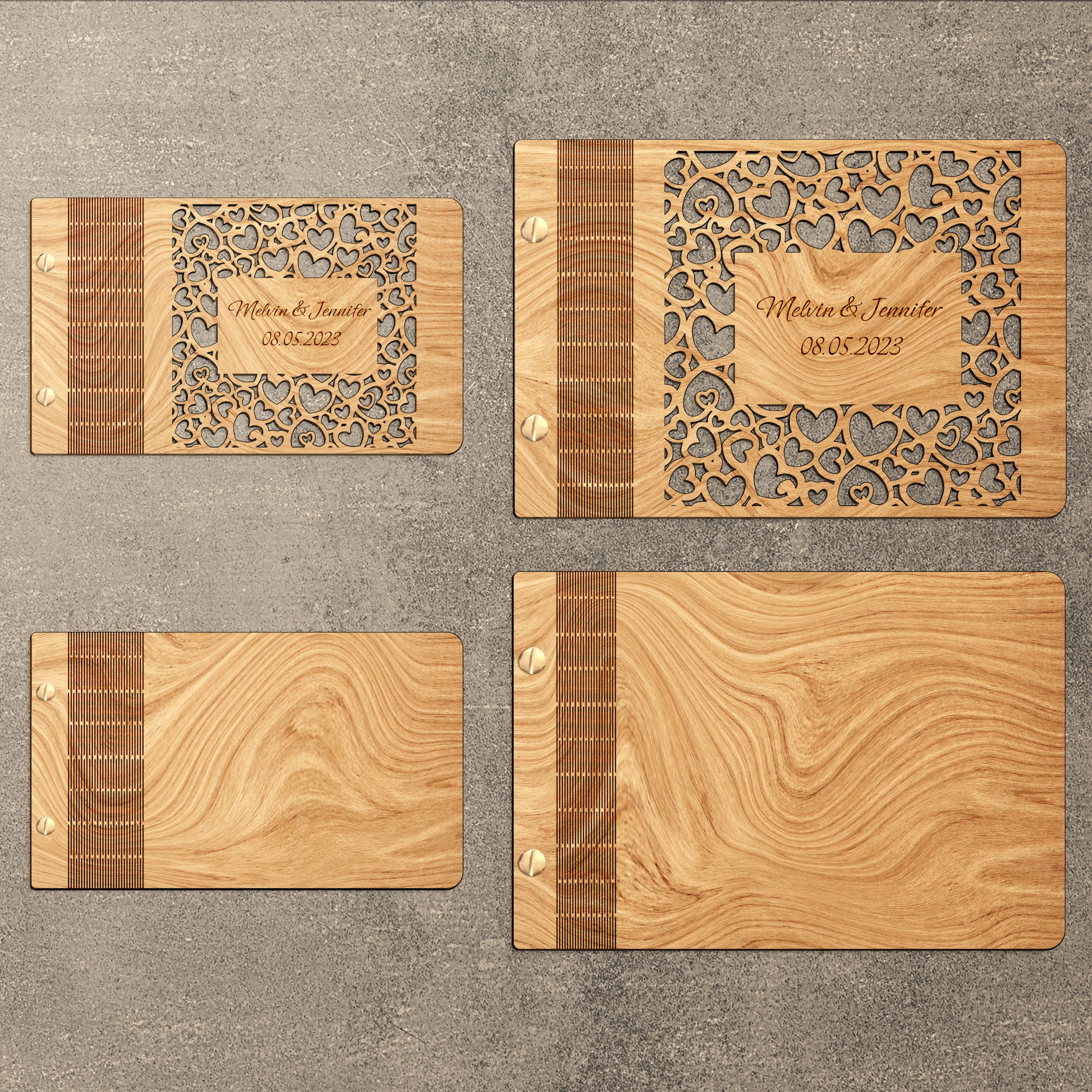 Personalized Wedding Photo Album Svg,wooden Guest Book Cover Laser Cut ...