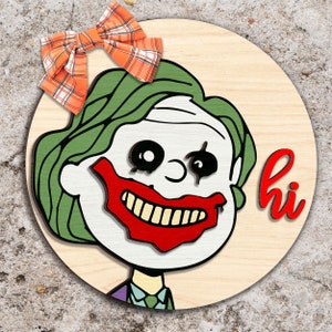 Hi Horror Cartoon Door Sign Svg, Halloween Welcome Sign Svg, Horror ...