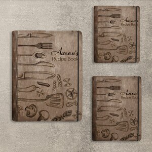 Personalized Recipe Book Cover Svg, Wooden Cookbook Recipes Laser Cut ...