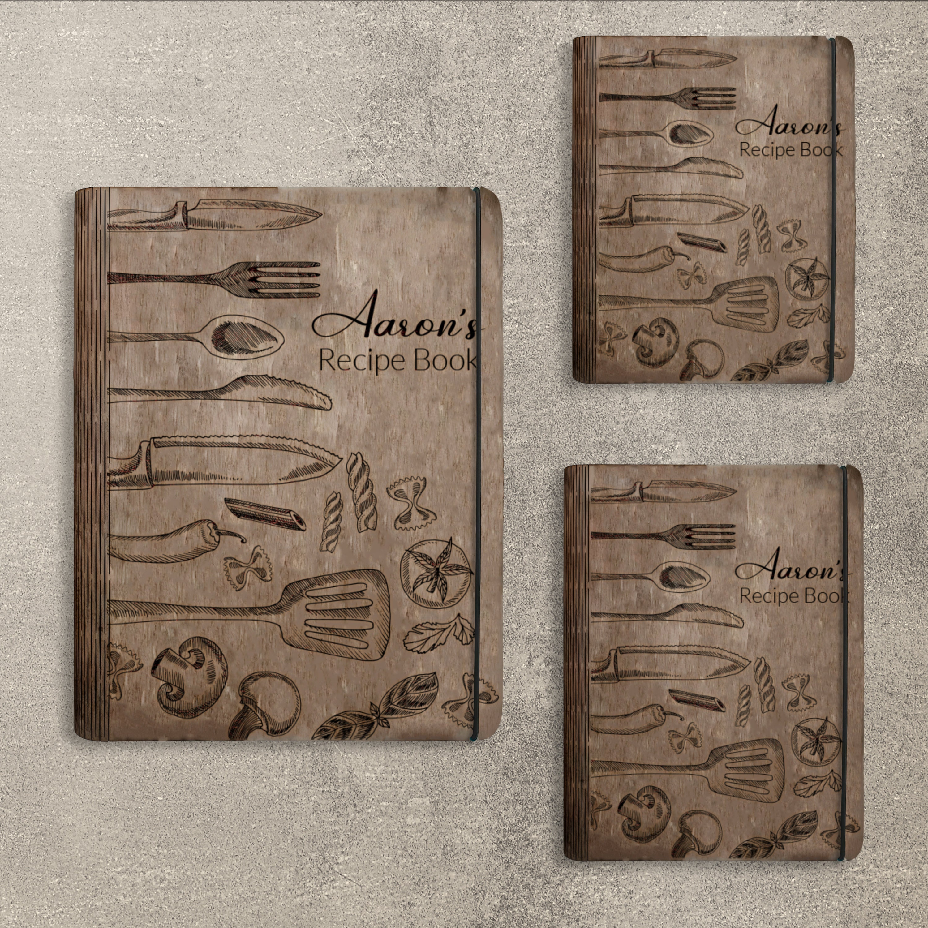 Personalized Recipe Book Cover Svg, Wooden Cookbook Recipes Laser Cut ...