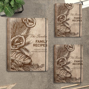 Personalized Recipe Book Cover Svg,wooden Cookbook Recipes Laser Cut ...