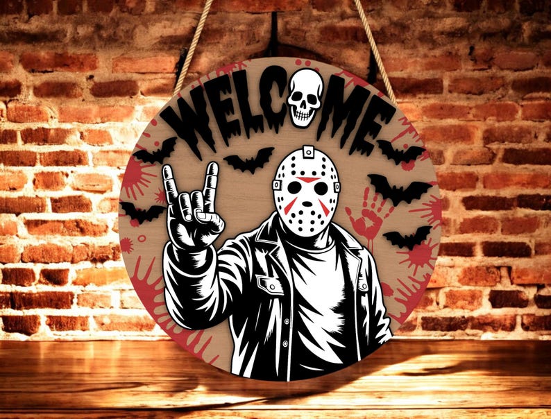 Jason Welcome Sign SVG, Horror Laser Cut File for Halloween Decor ...