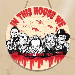 Scary Movie House Sign SVG, Halloween Horror Quote Laser Cut File for ...