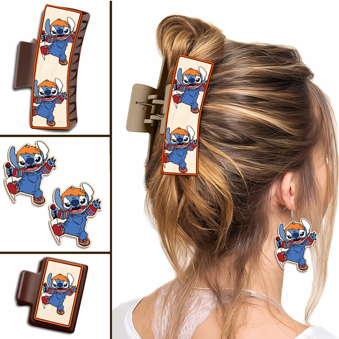 Horror Cartoon Hair Clip Svg, Cartoon Hair Claw Svg, Halloween Earrings ...