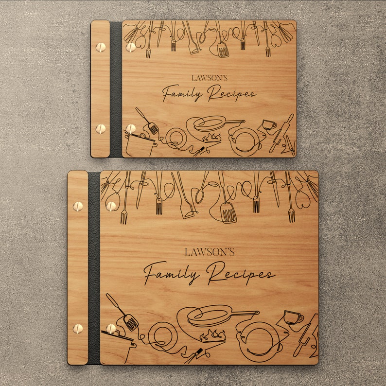 Personalized Recipe Book Svg, Custom Cookbook, Family Cook Book Laser ...