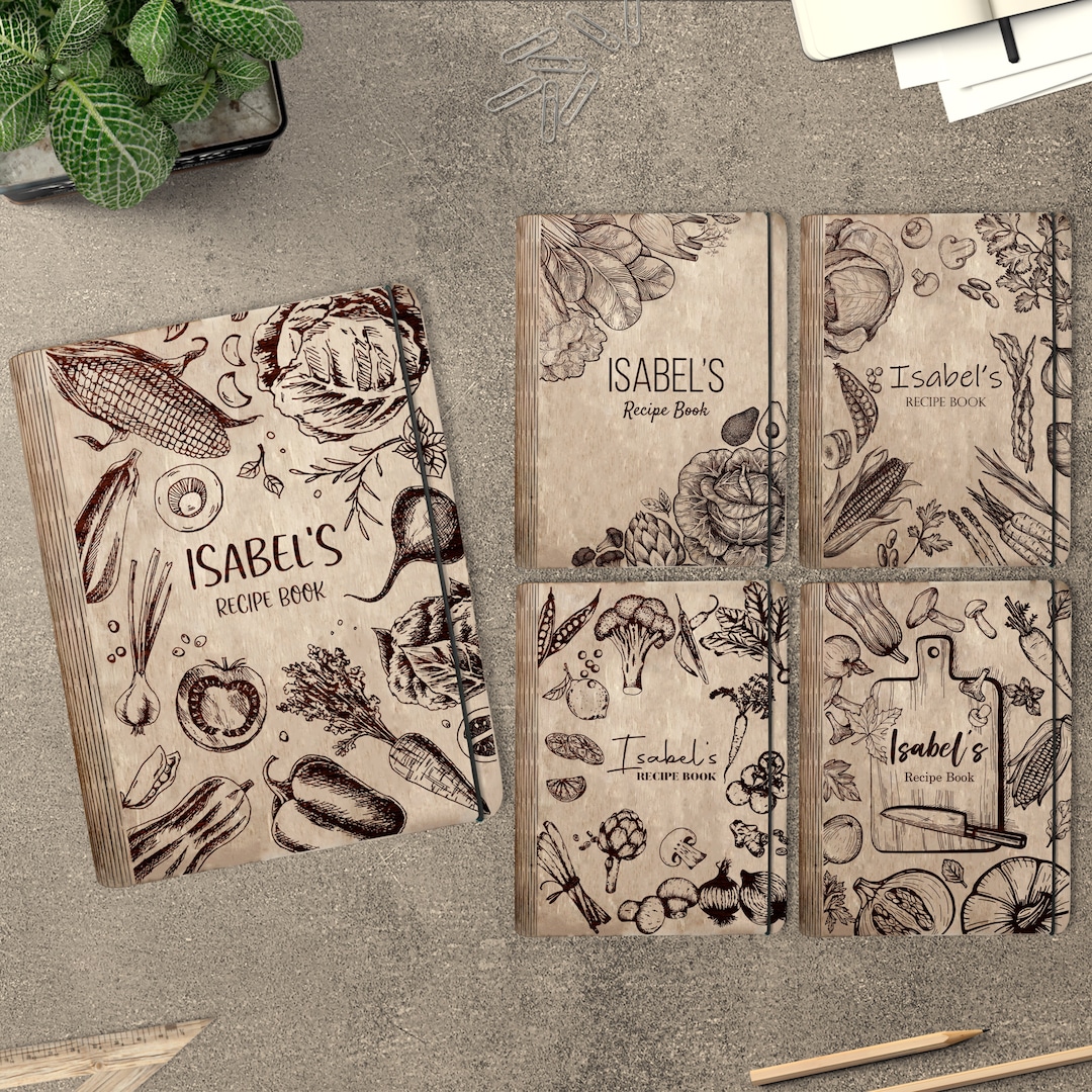 Personalized Recipe Book Cover Svg,wooden Cookbook Recipes Laser Cut ...