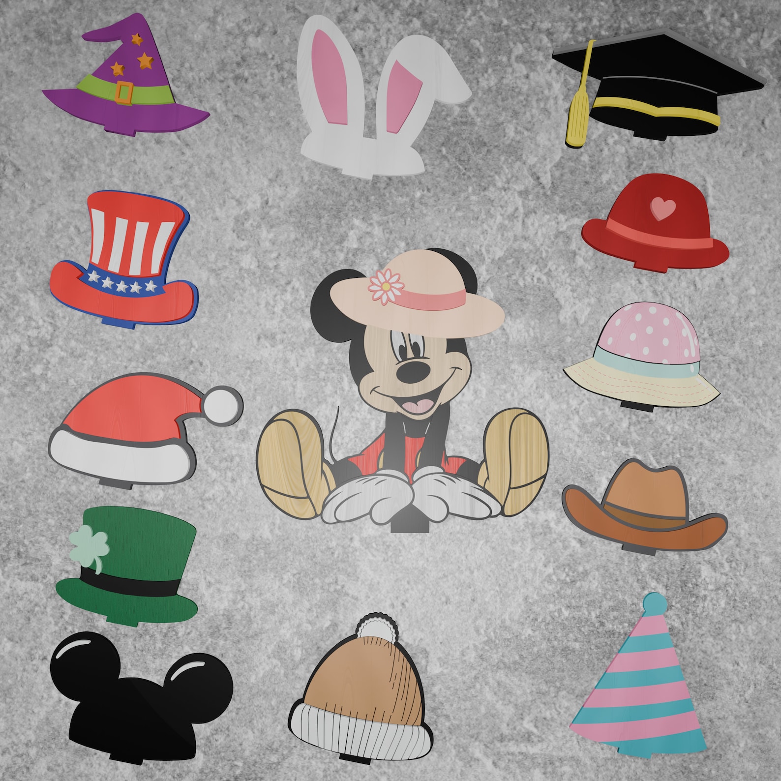 Cartoon Mouse Interchangeable Svg, Cartoon Interchangeable Hats ...
