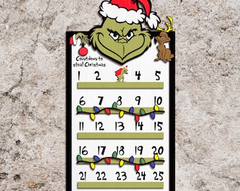 Christmas Cartoon Countdown Svg, Christmas Countdown Svg, Countdown ...