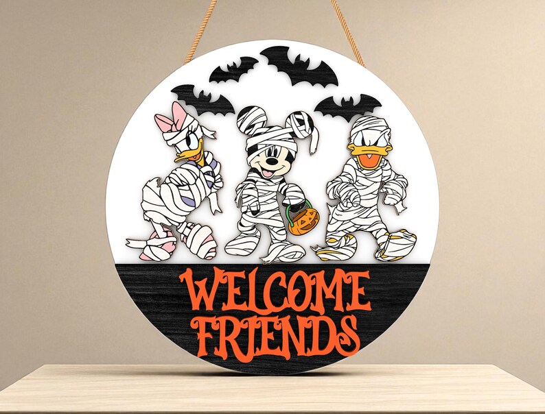 Mummy Halloween Welcome Door Sign SVG, Cute Laser Cut File for 3mm Wood ...