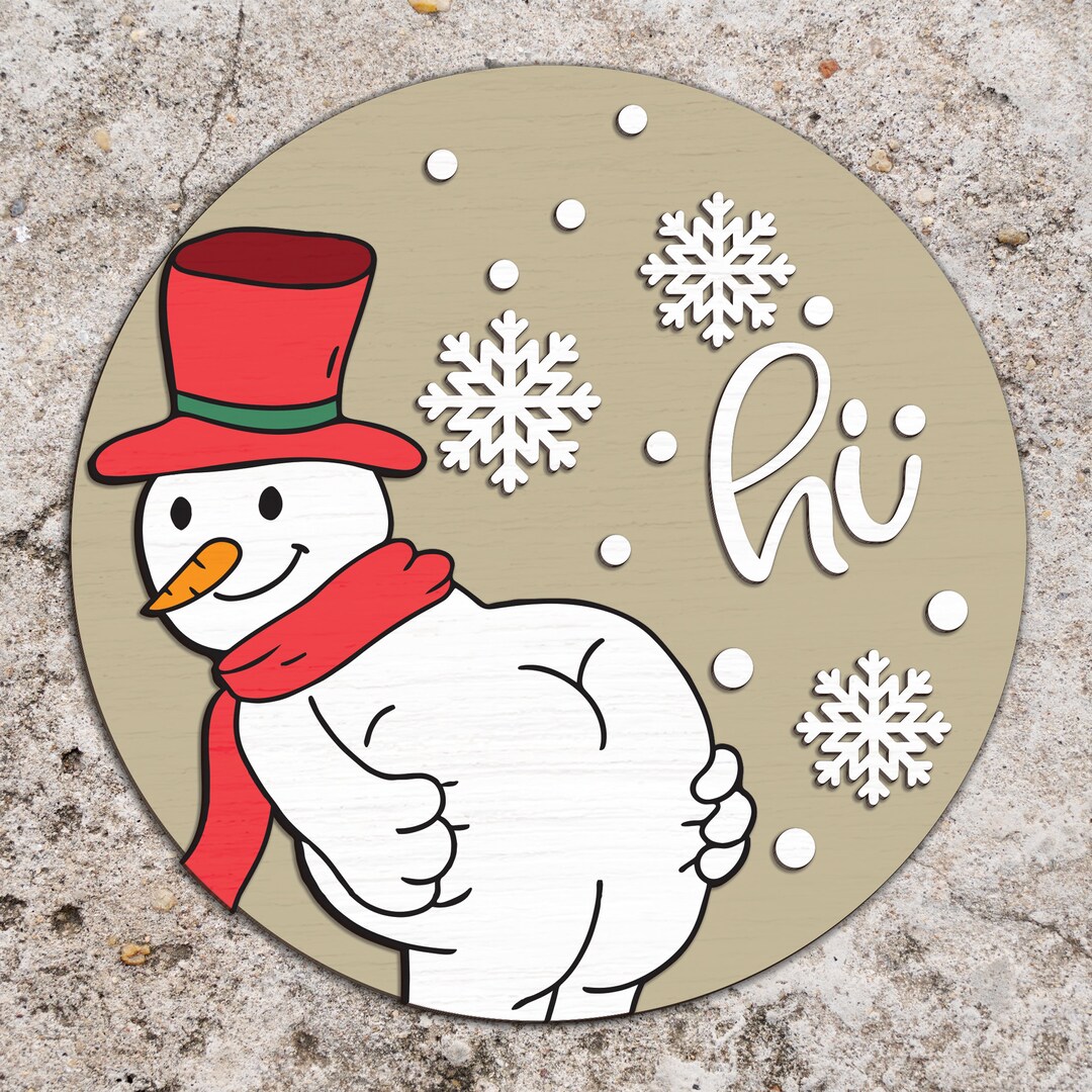 Hi Funny Snowman Door Sign Svg, Christmas Door Sign Svg, Christmas Door ...