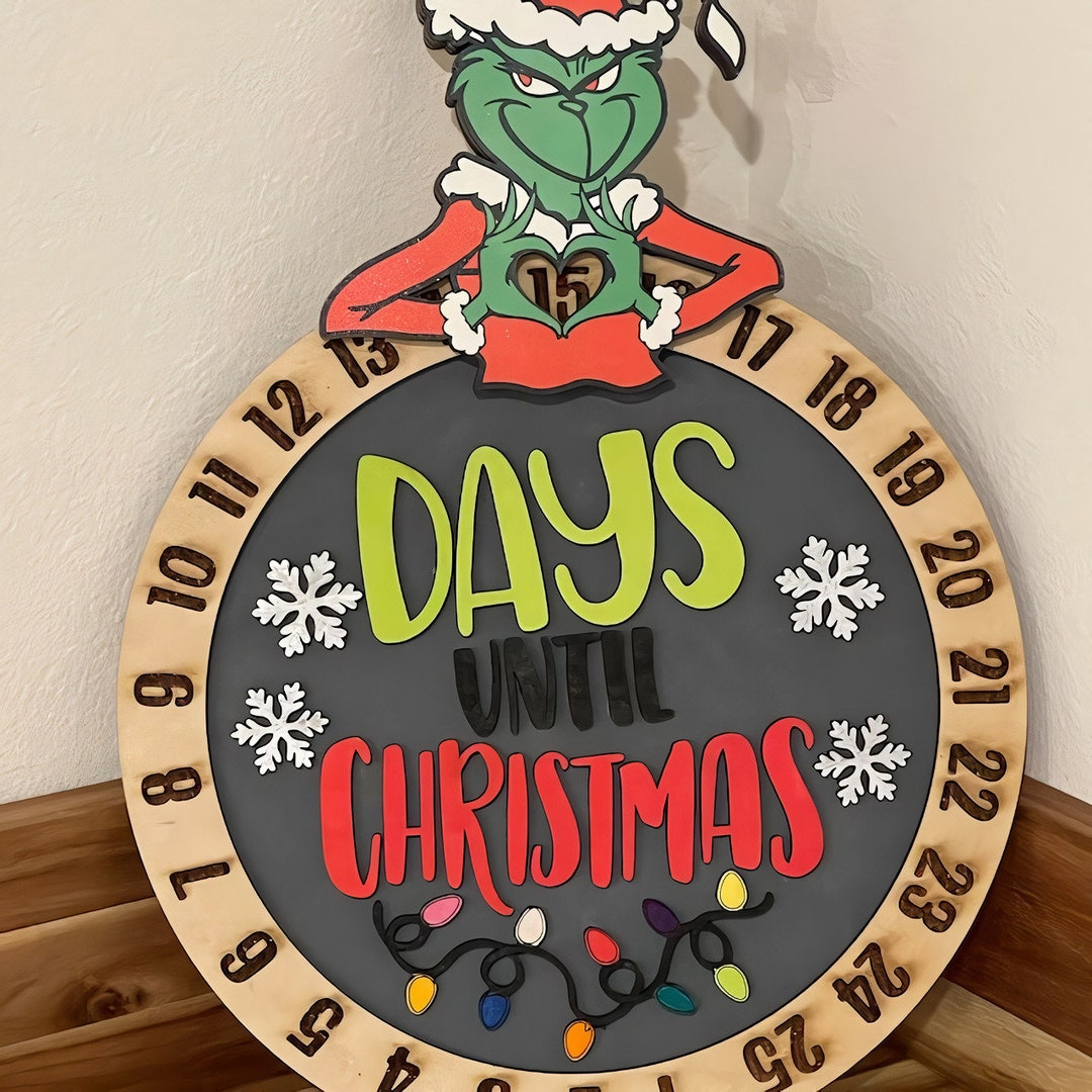 Days Until Christmas Countdown Svg, Christmas Cartoon Countdown Svg ...