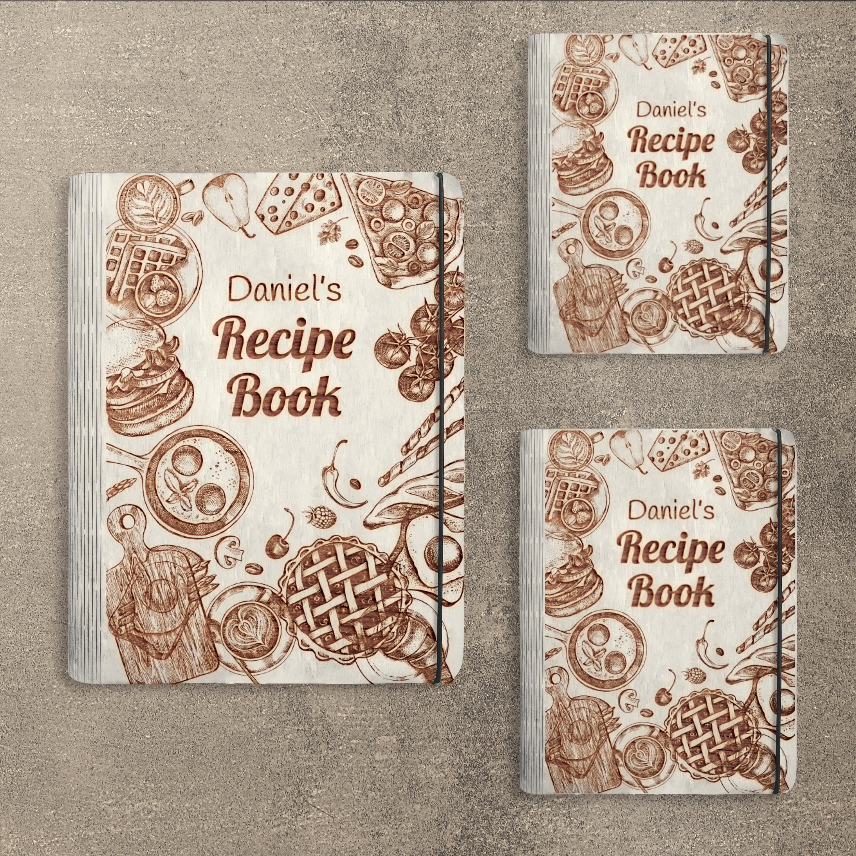 Personalized Recipe Book Cover Svg, Wooden Cookbook Recipes Laser Cut ...