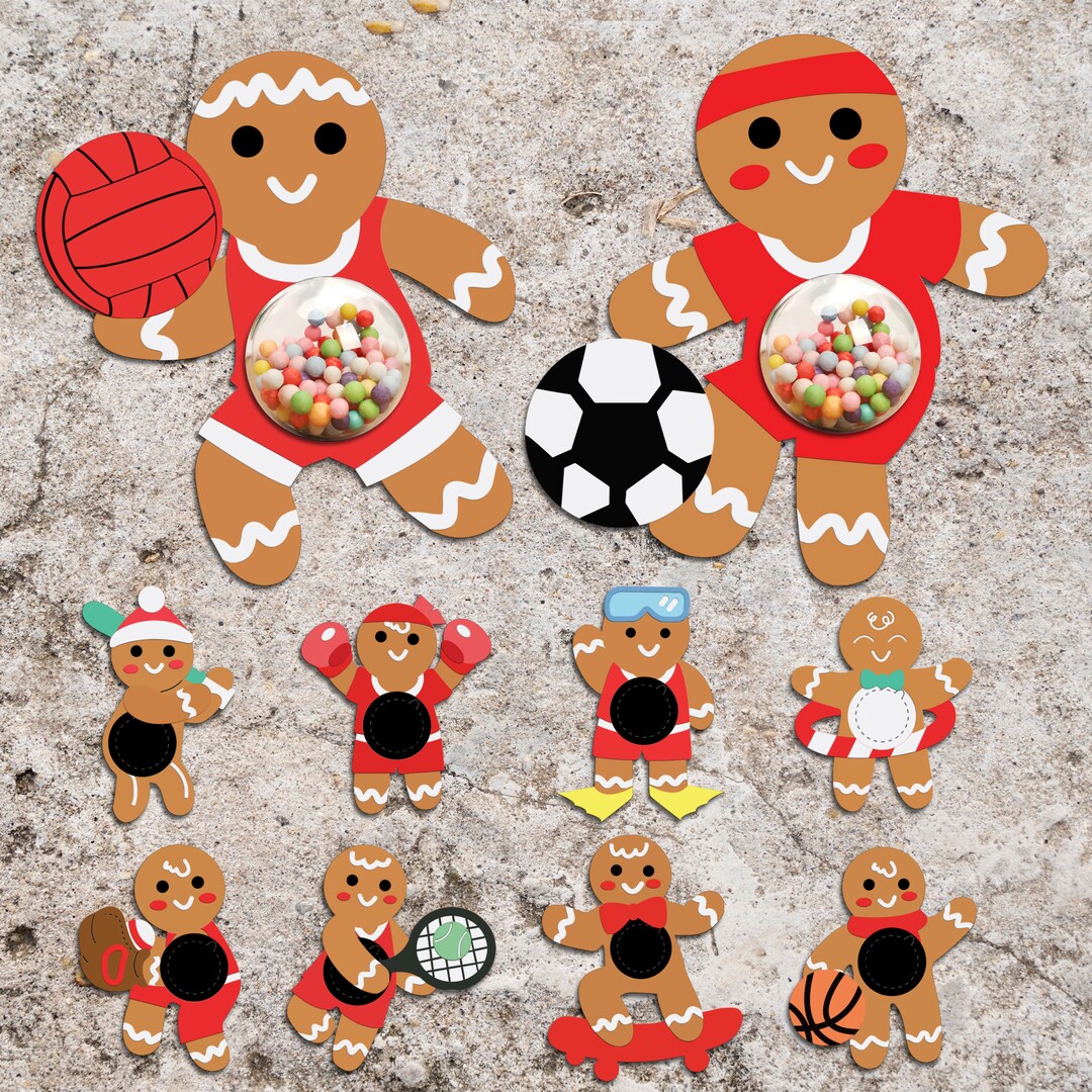 Sport Gingerbread Candy Dome SVG, Gingerbread Man Candy Holder SVG ...