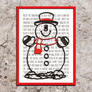 Frosty the Snowman Lyrics Word Sign Svg, Snowman Sign Svg, Snowman Line ...