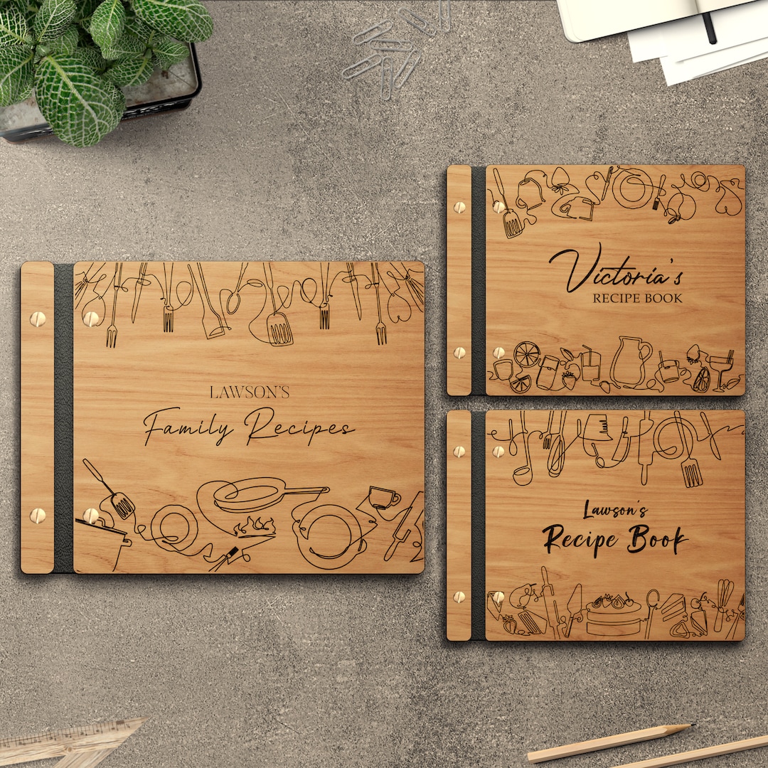 Personalized Recipe Book Svg, Custom Cookbook, Family Cook Book Laser ...