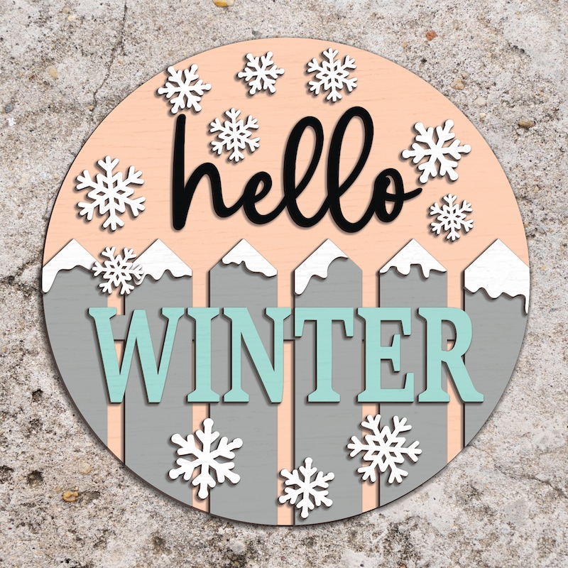 Hello Winter Sign - Etsy