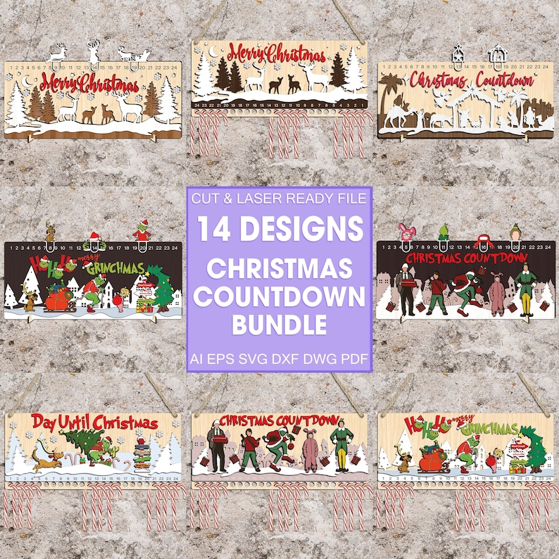 14 Christmas Movie Countdown Svg, Nativity Candy Cane Countdown Svg ...