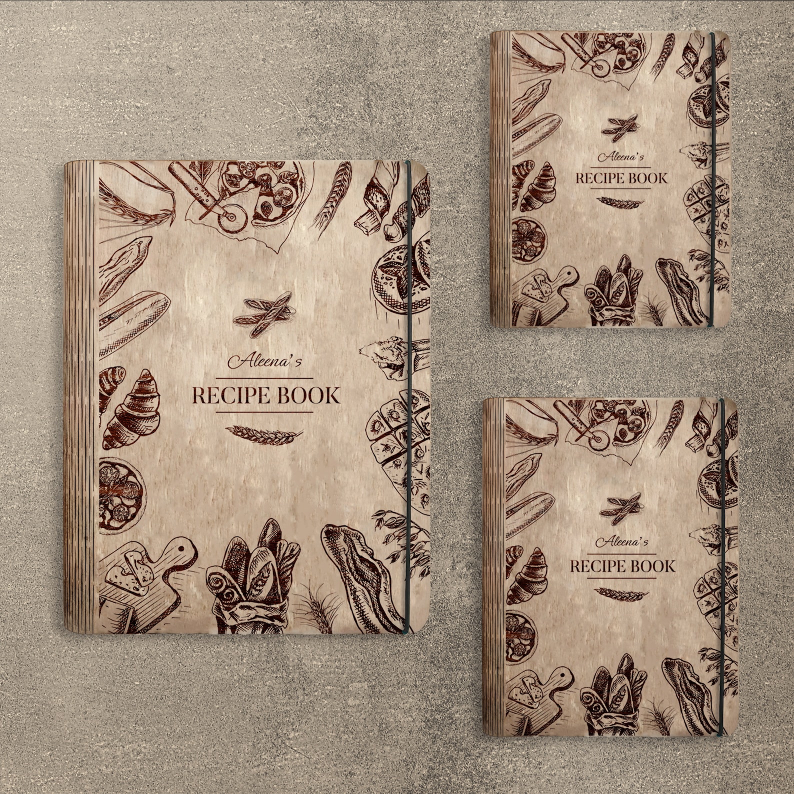 Personalized Recipe Book Cover Svg, Wooden Cookbook Recipes Laser Cut ...