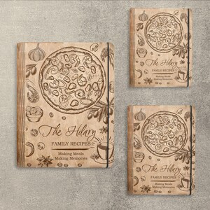 Personalized Recipe Book Cover Svg,wooden Cookbook Recipes Laser Cut ...