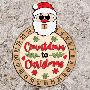 Santa Claus Countdown Svg, Christmas Countdown Svg, Countdown Calendar ...