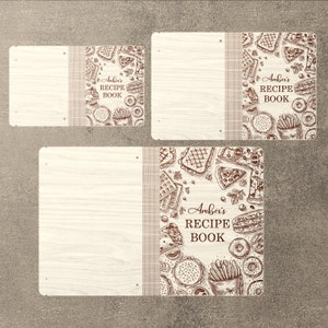 Personalized Recipe Book Cover Svg Wooden Cookbook Recipes - Etsy