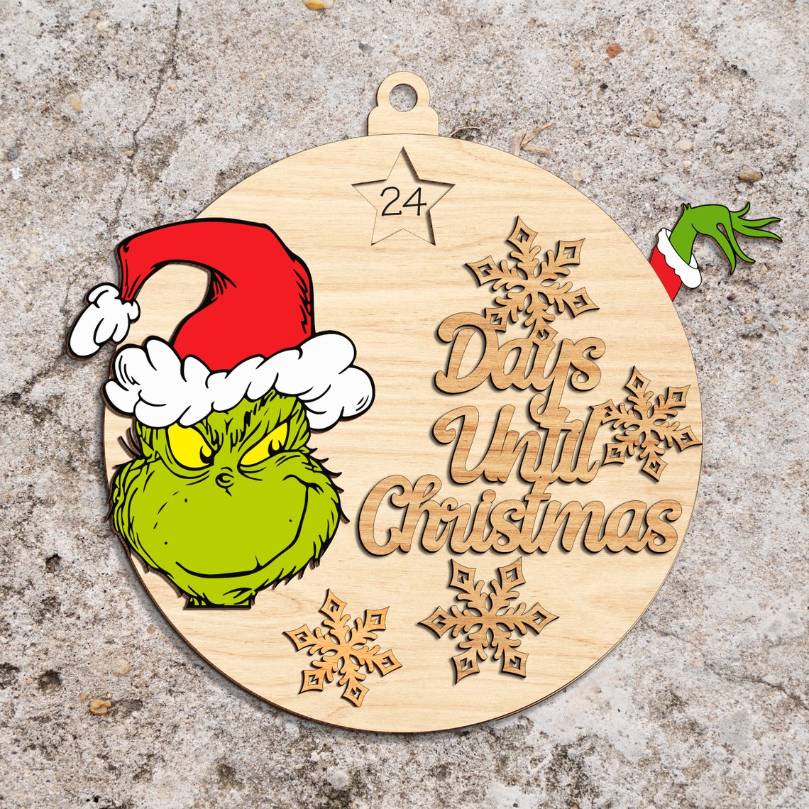 3D Christmas Cartoon Countdown to Christmas Sliding Ornament Svg ...